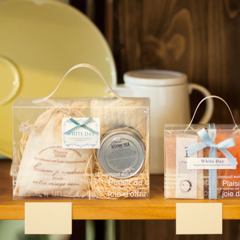 ギフト箱 カフェオレハンドル付クリアPPBOX-M(20枚) ヘッズ | テイクアウト容器の通販サイト【容器スタイル】